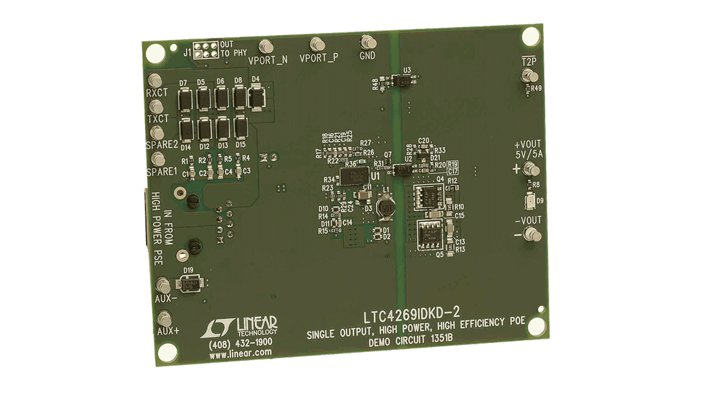 LTC4269-2 IEEE 802.3at高功率PD和同步正向控制器演示板