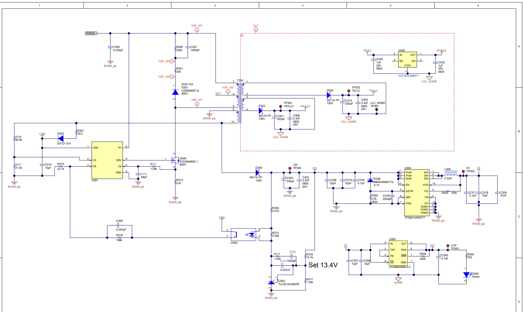 效率高达 99% 且基于 GaN 的 1kW CCM 图腾柱功率因数校正 (PFC) 转换器参考设计