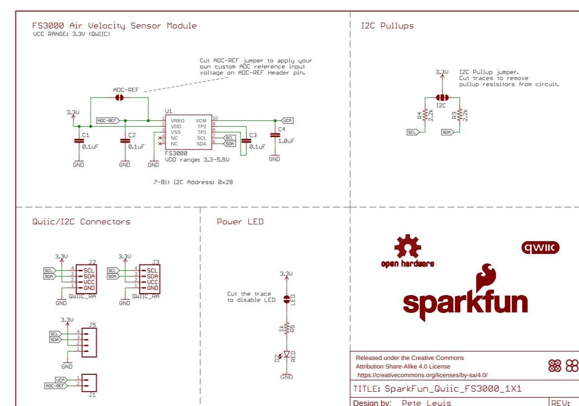 风速传感器分线 - FS3000-1015 (Qwiic)
