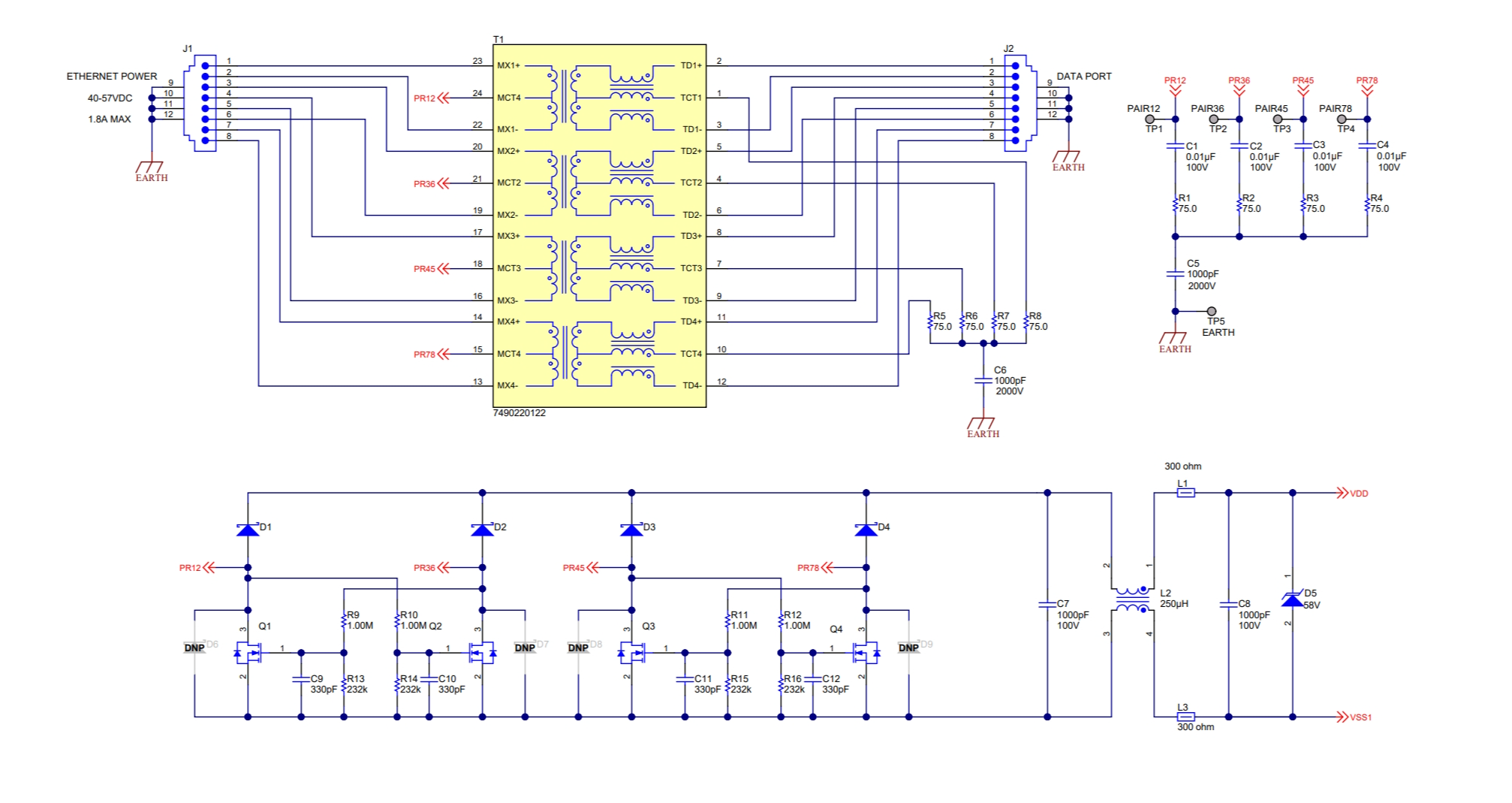 3 类 IEEE802.3bt 就绪型反激式转换器 PoE 供电器件参考设计