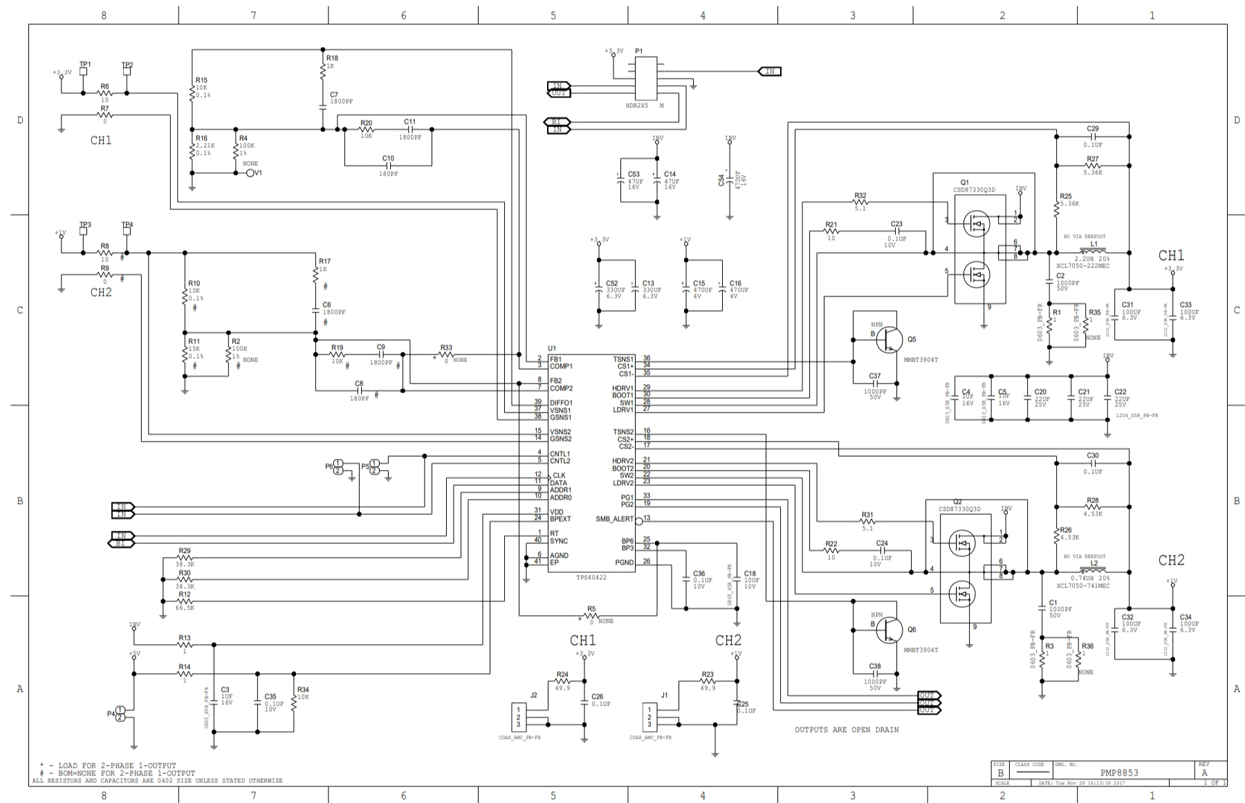采用 NexFET 电源块且具有 PMBus 的 12V 输入紧凑型双路 10A 负载点参考设计