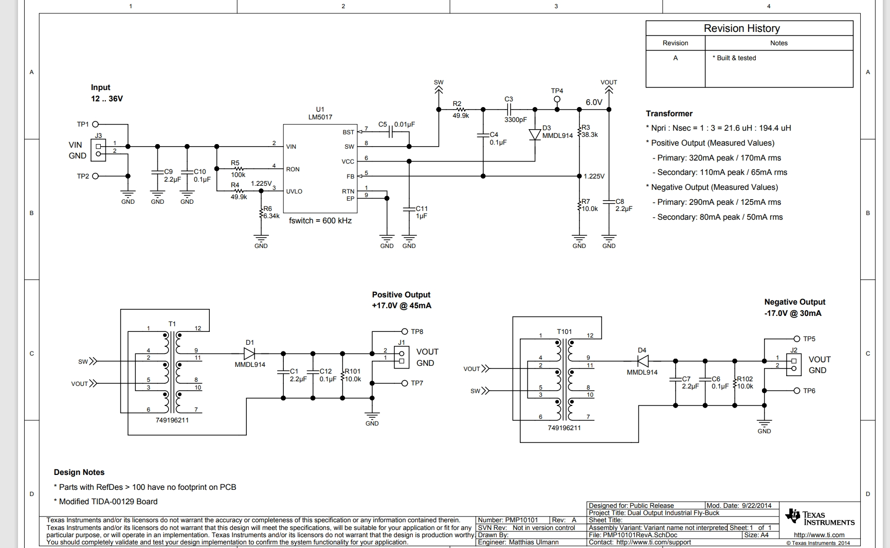 双路输出 Fly-Buck 参考设计
