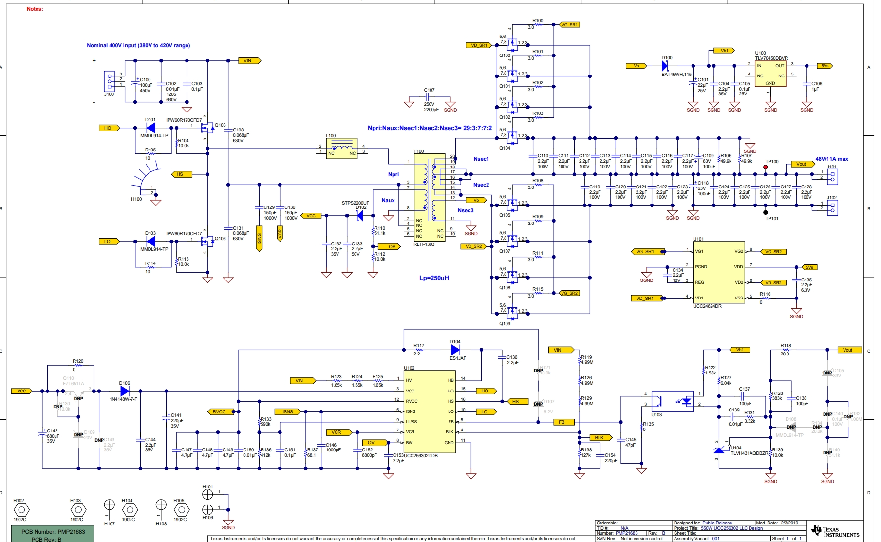 48V/550W 谐振转换器参考设计