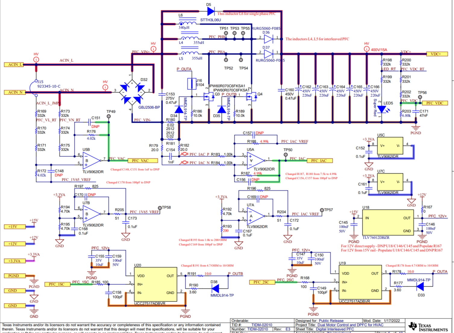 具有数字交错式 PFC、适用于 HVAC 的双电机控制参考设计