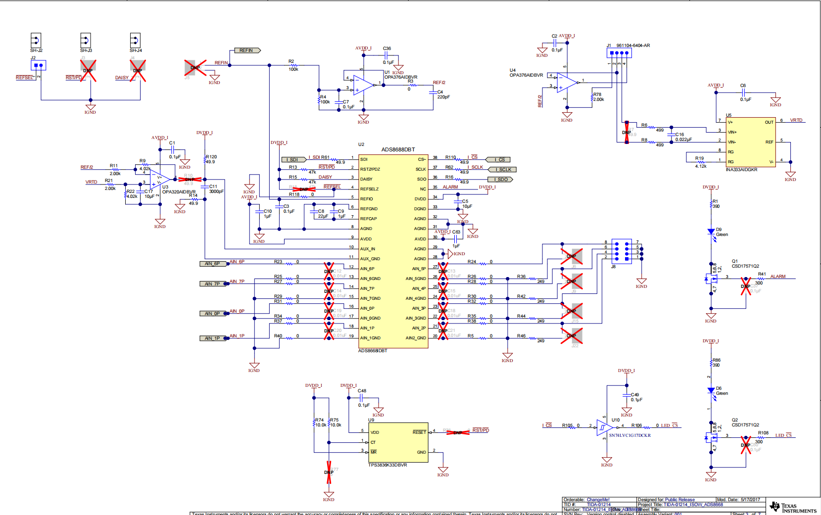采用 16 位 ADC 和数字隔离器的隔离式高精度模拟输入模块参考设计