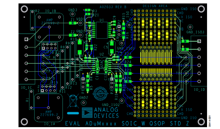 EVAL-ADuMQSEBZ iCoupler®系列产品隔离评估板