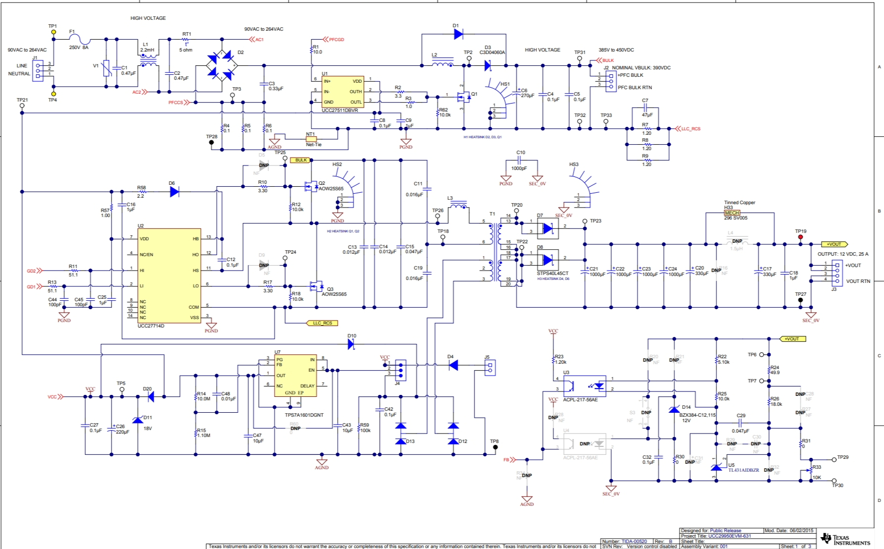 300W PFC + 谐振 LLC 半桥控制器离线 AC/DC PSU 模块
