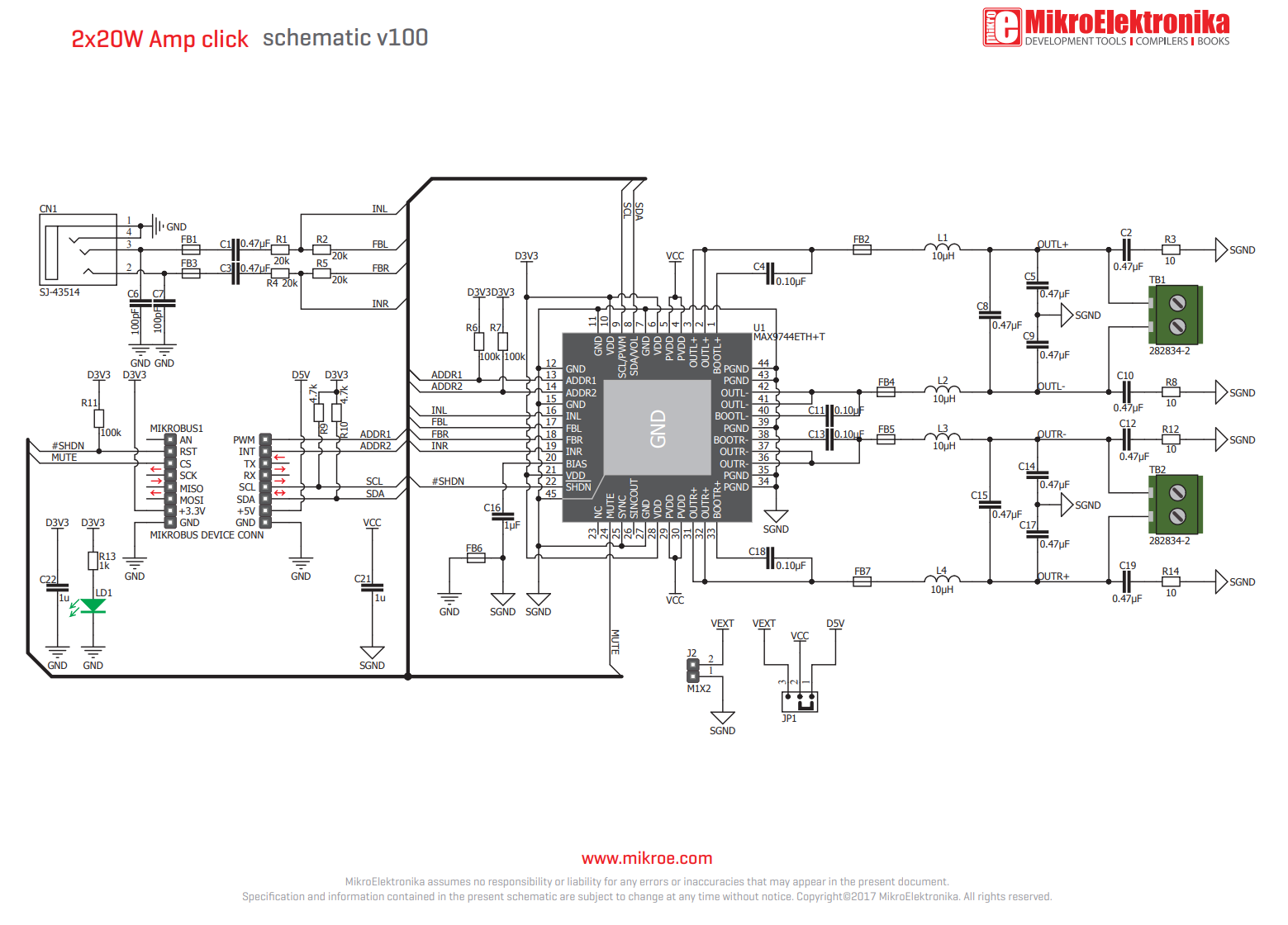 2x20W放大器模块