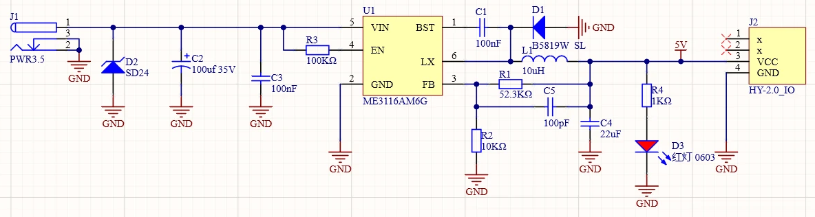 5V降压转换器单元(ME3116AM6G)