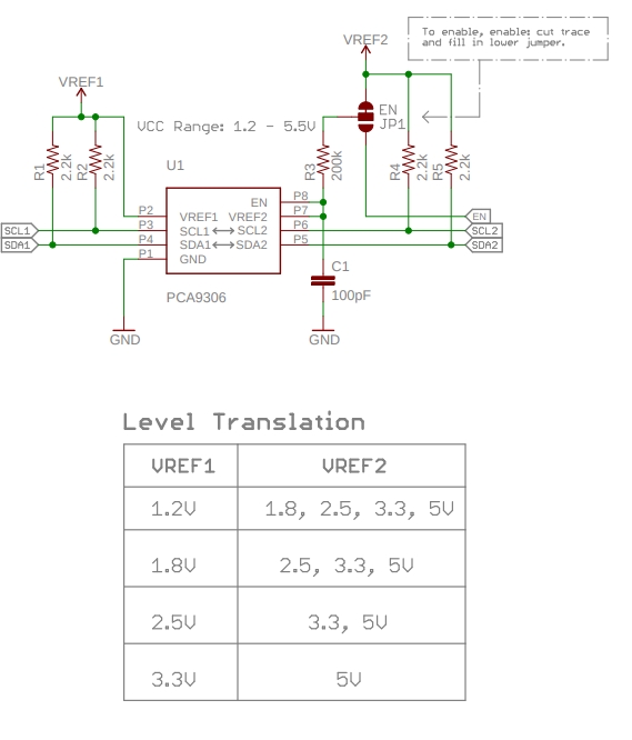电平转换器分线 - PCA9306