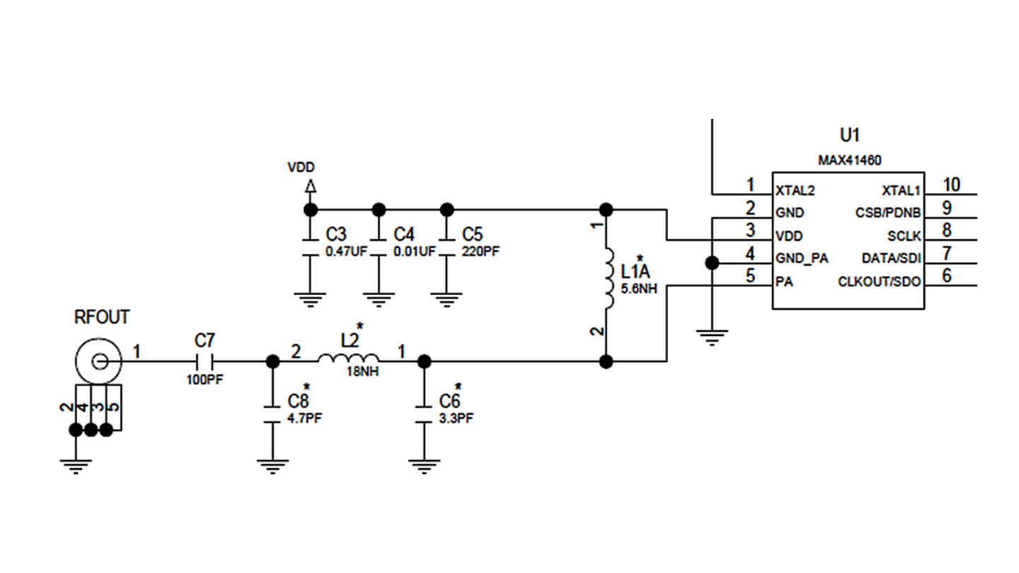 MAX4146x VHF/UHF ISM/SRD发送器评估板