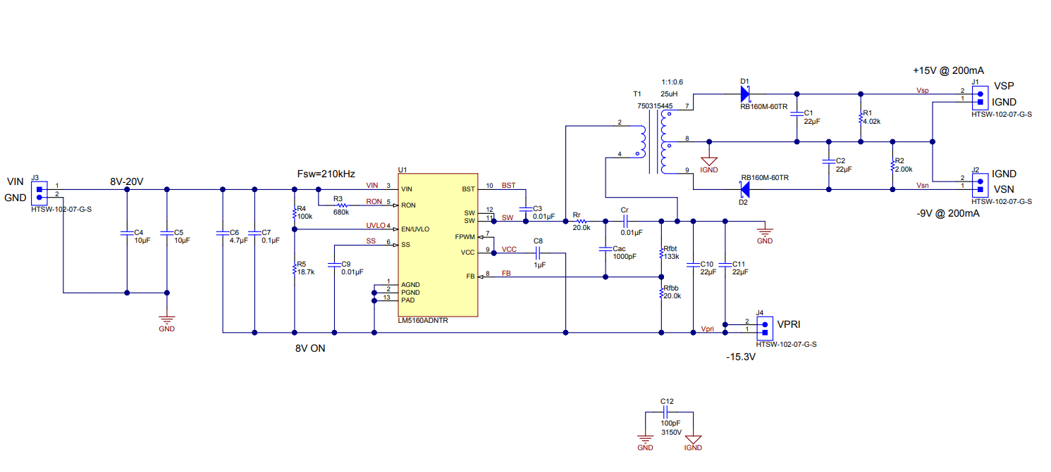 用于单 IGBT 驱动器偏置的双路隔离输出 Fly-Buck 电源模块参考设计