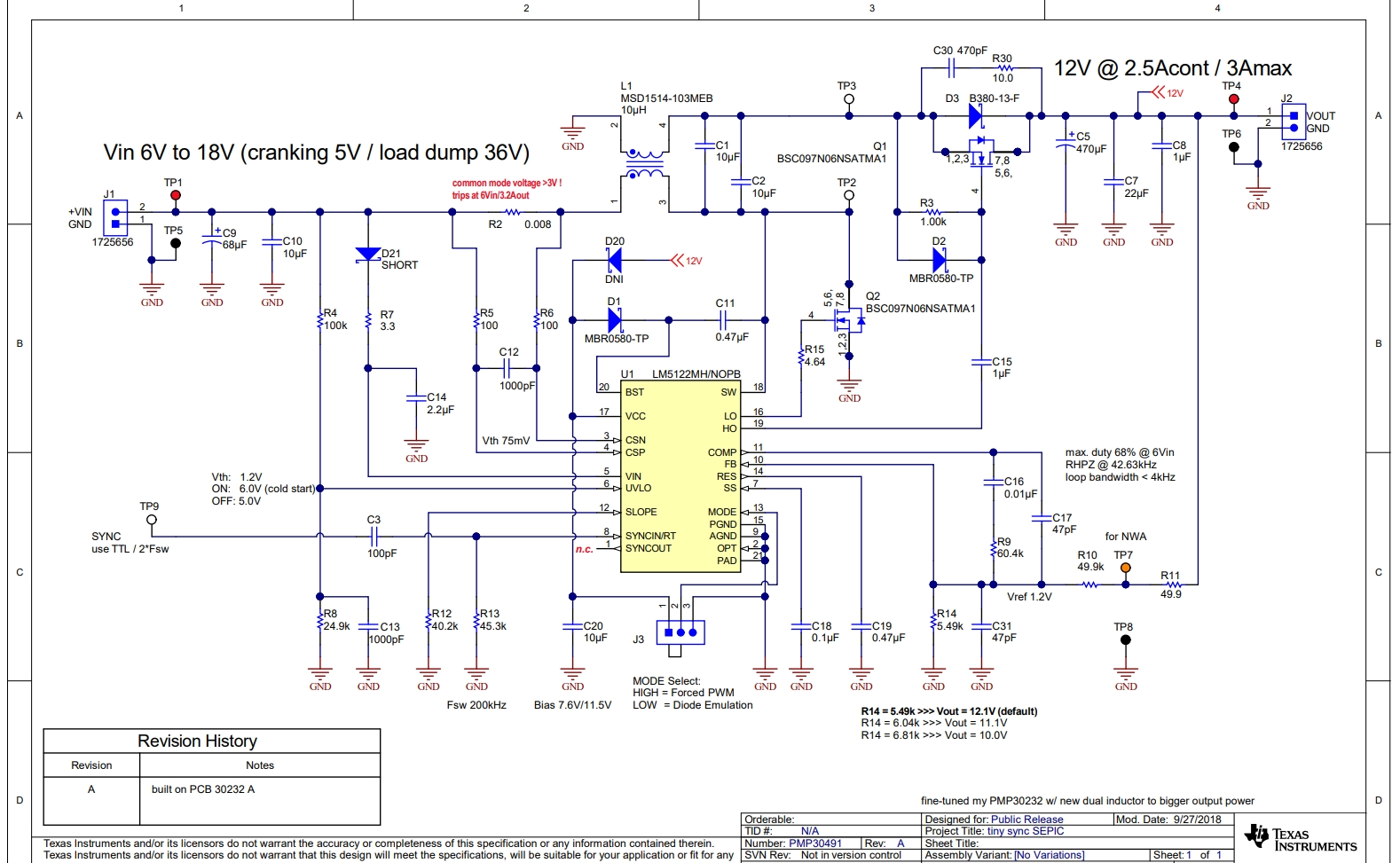 具有 12V/2.5A 输出的微型 SEPIC 参考设计