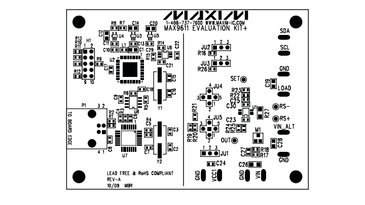 MAX9611 高边电流检测放大器评估板