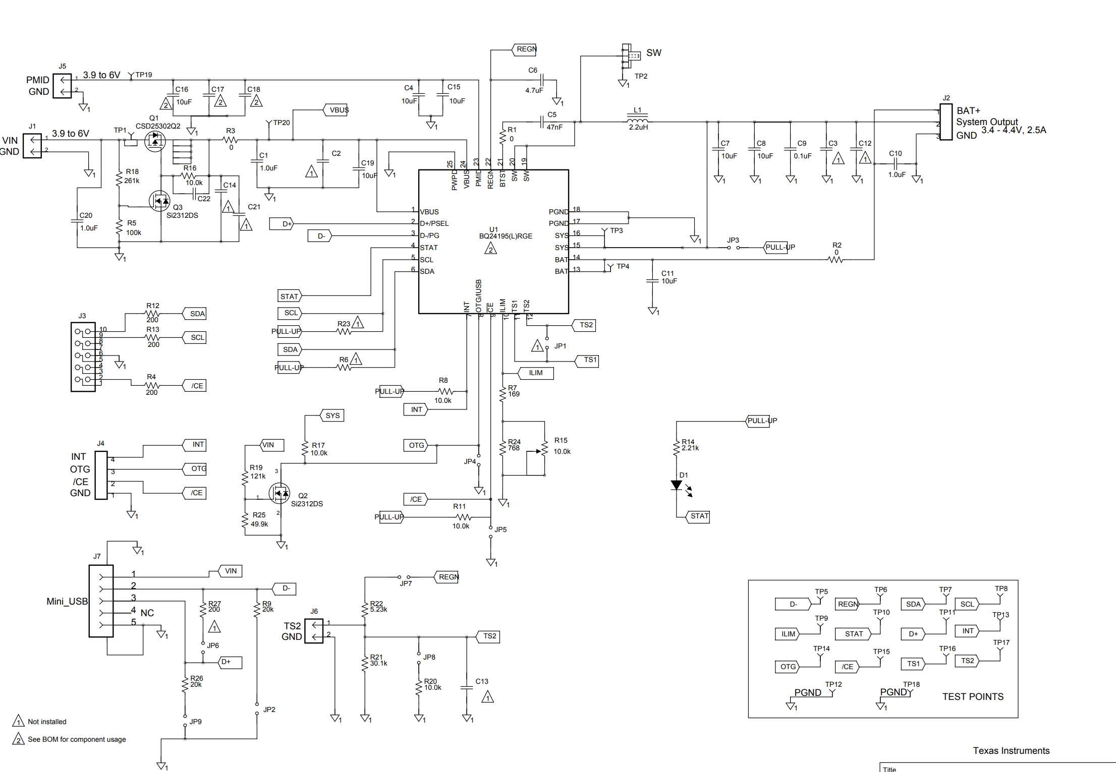 具有 5.1V 升压模式的 I2C 控制的单节充电器：bq24195/2.1A 和 bq24195L/1A