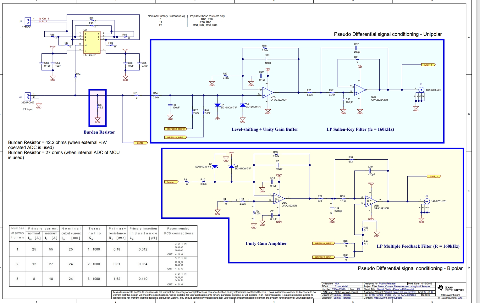 电流输出霍尔传感器/CT 与伪差分 ADC/MCU 的连接参考设计